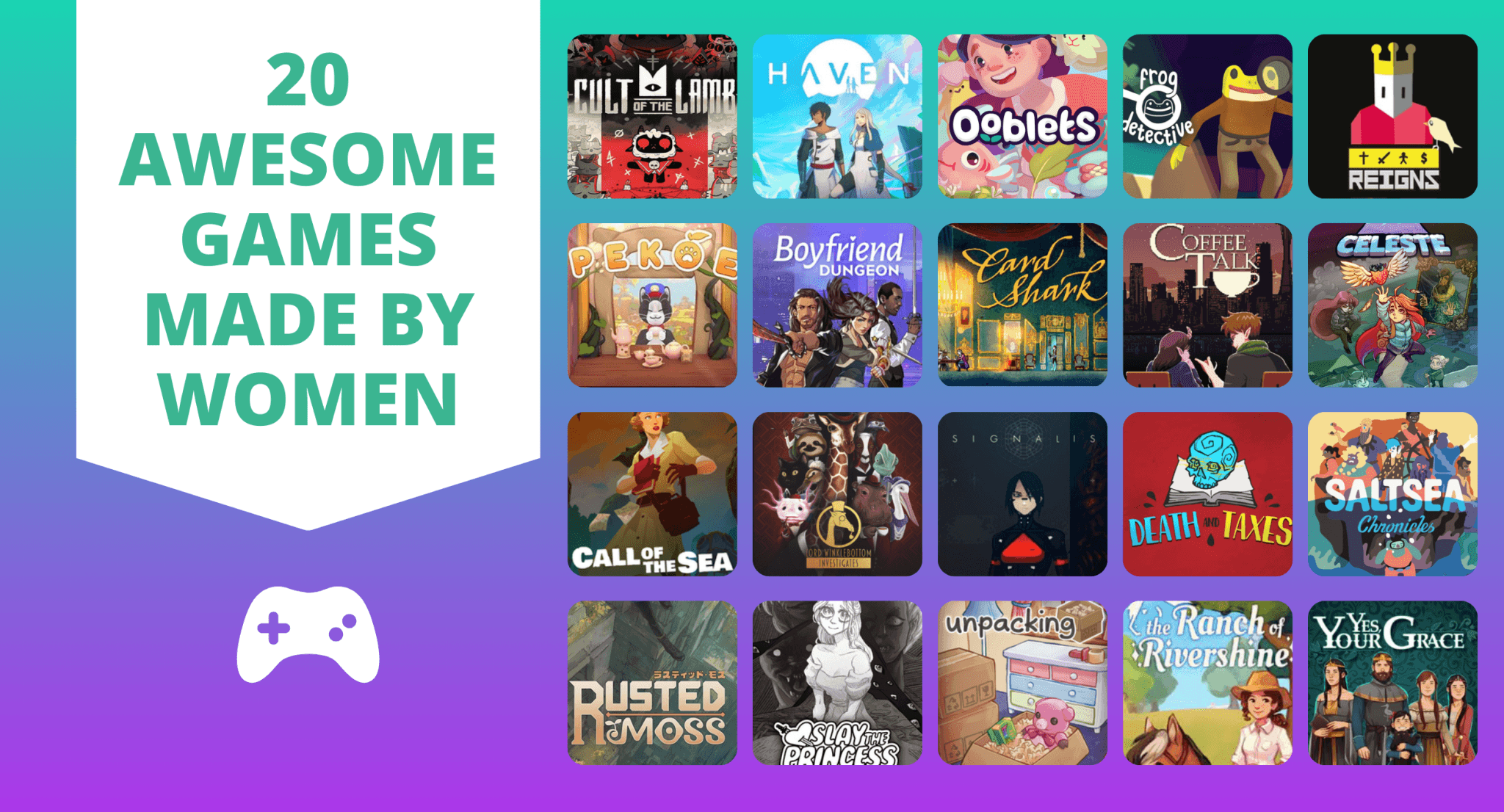 20 Awesome Video Games Made by Women - The Punished Backlog