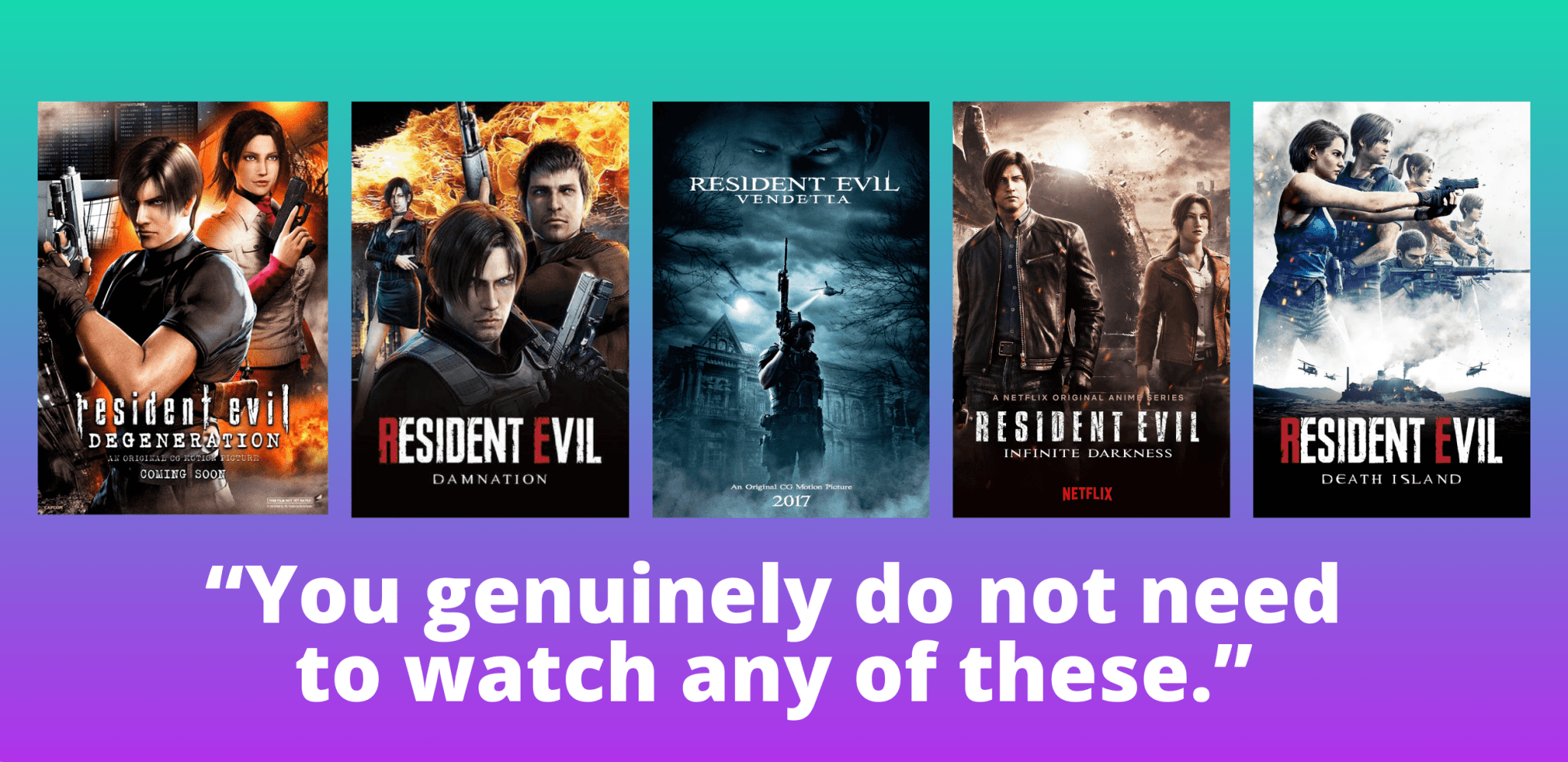 I Watched Every CGI Resident Evil Movie. I Regret It. - The Punished ...